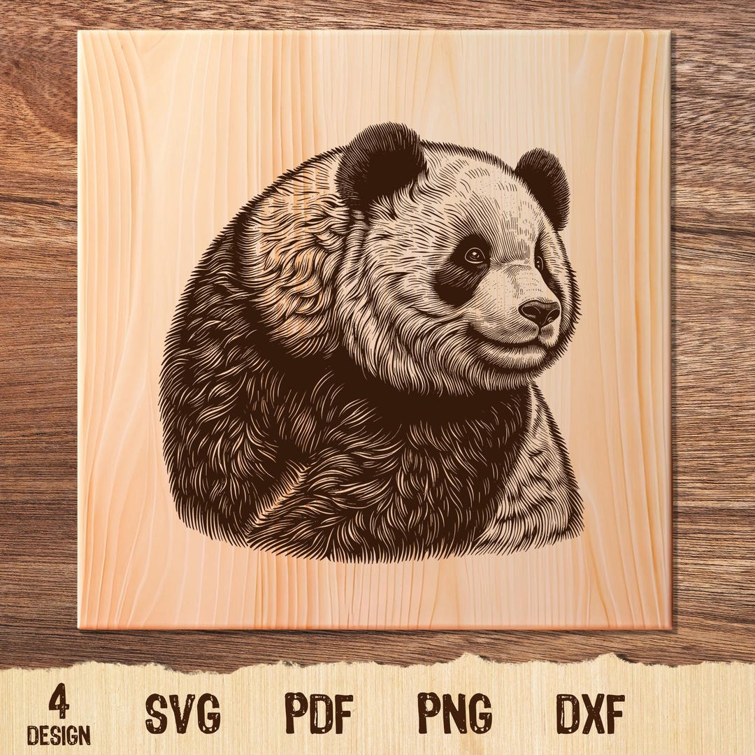 Panda Head Illustration Vector, Panda SVG, Adorable Panda, Cute Panda ...
