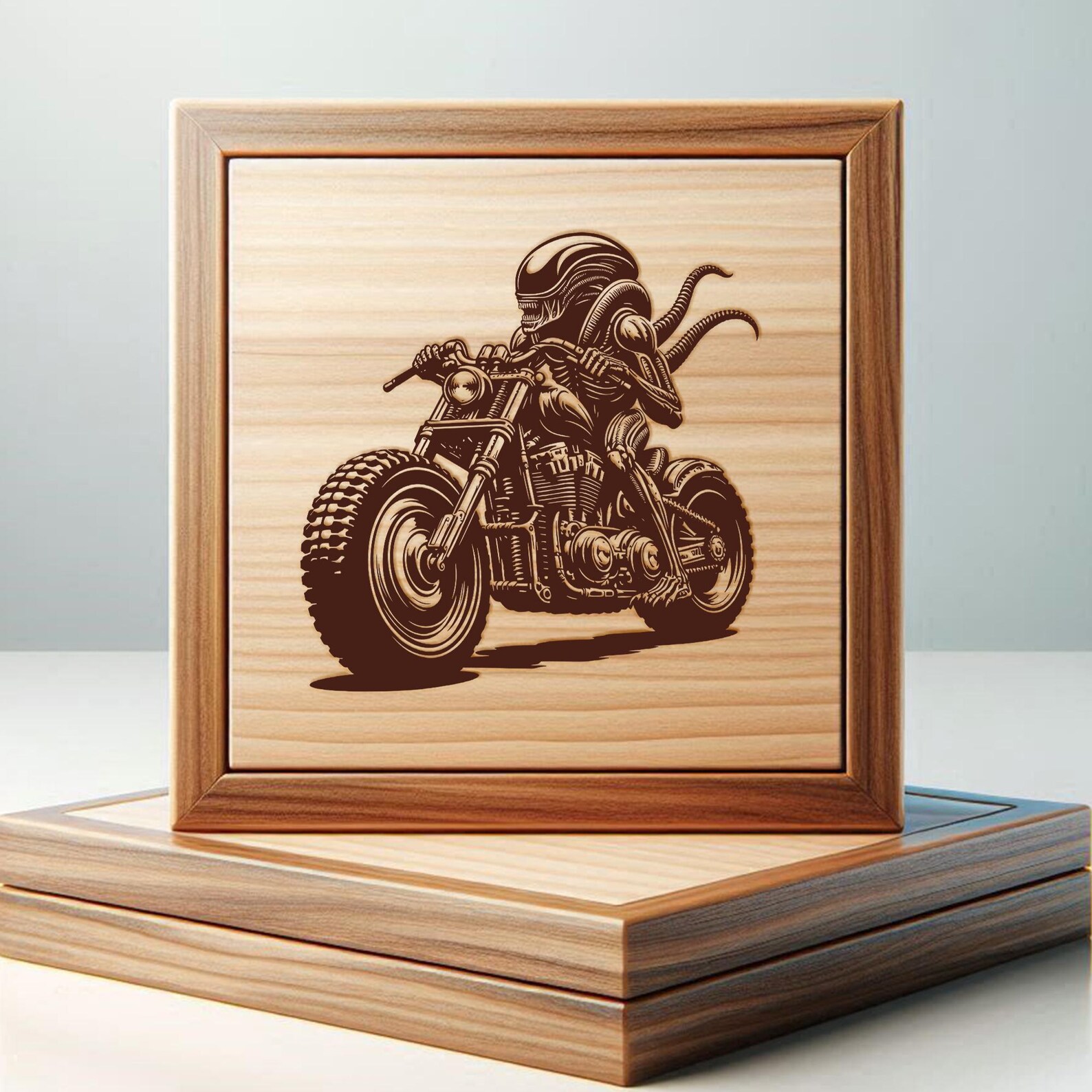 Alien Riding Motorcycle SVG, Alien Biker, Alien Rider, Alien Head ...