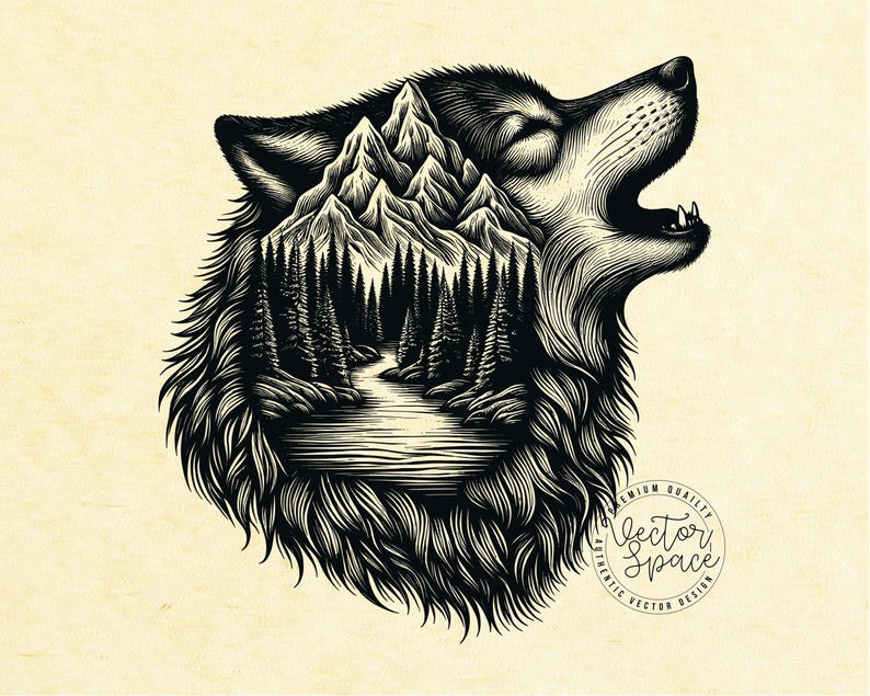 Wildlife Wolf SVG | Wild Wolf Clipart | Animal Illustration Vector ...