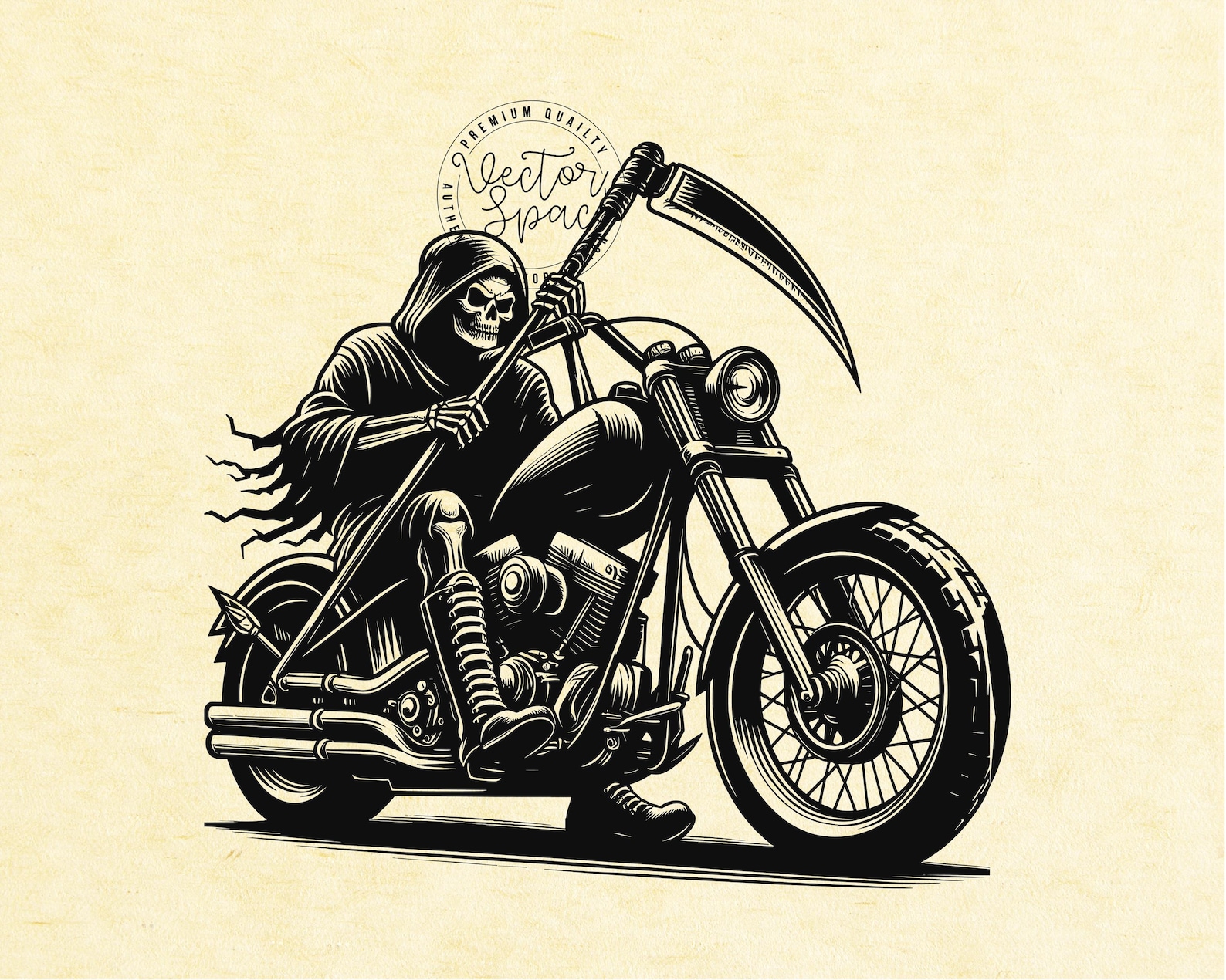 Grim Reaper Riding Motorcycle SVG, Grim Reaper Rider, Skull Biker, Grim ...