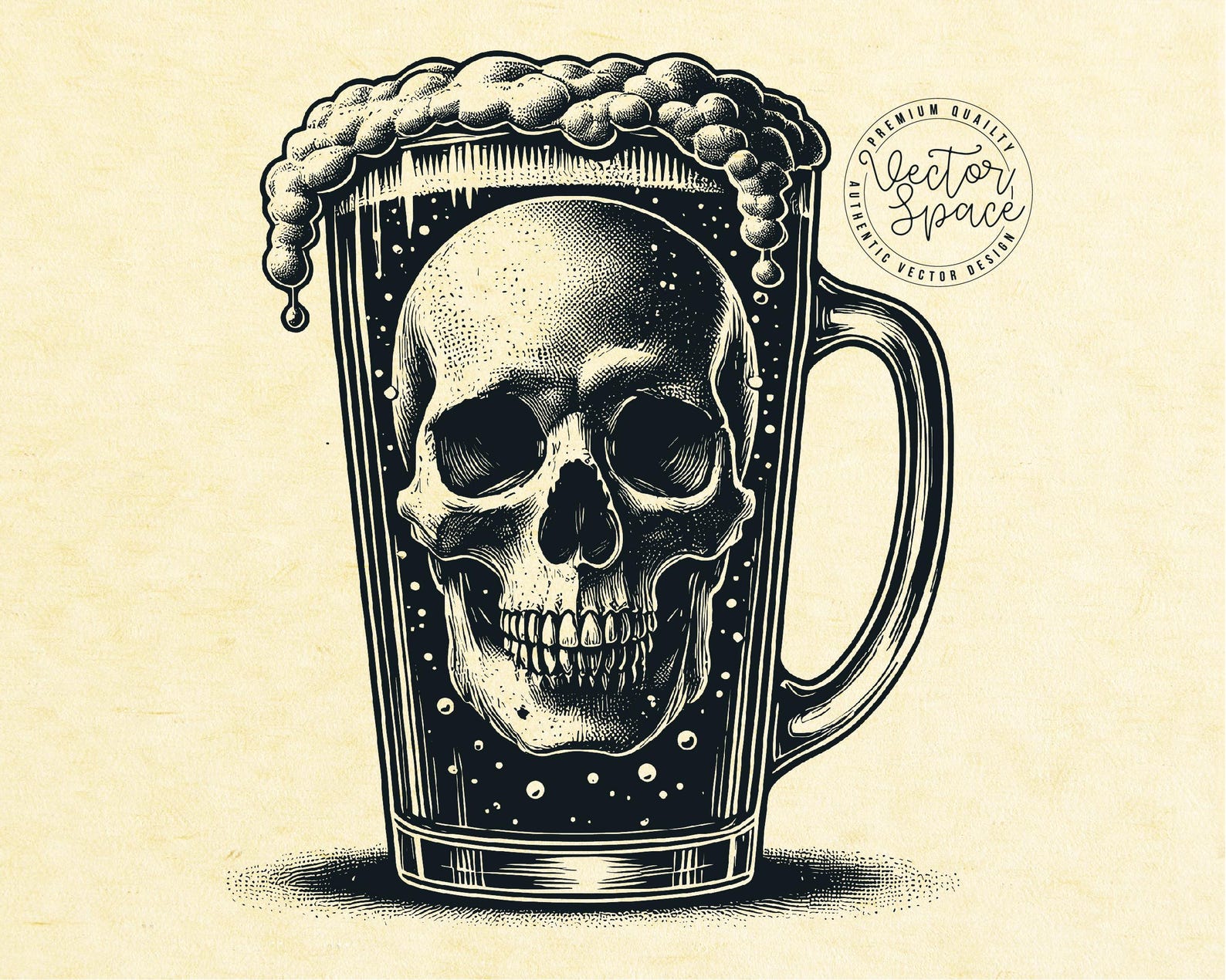 Skull Beer Illustration Vector, Skull Head SVG, Beer Mug, Alcoholic ...
