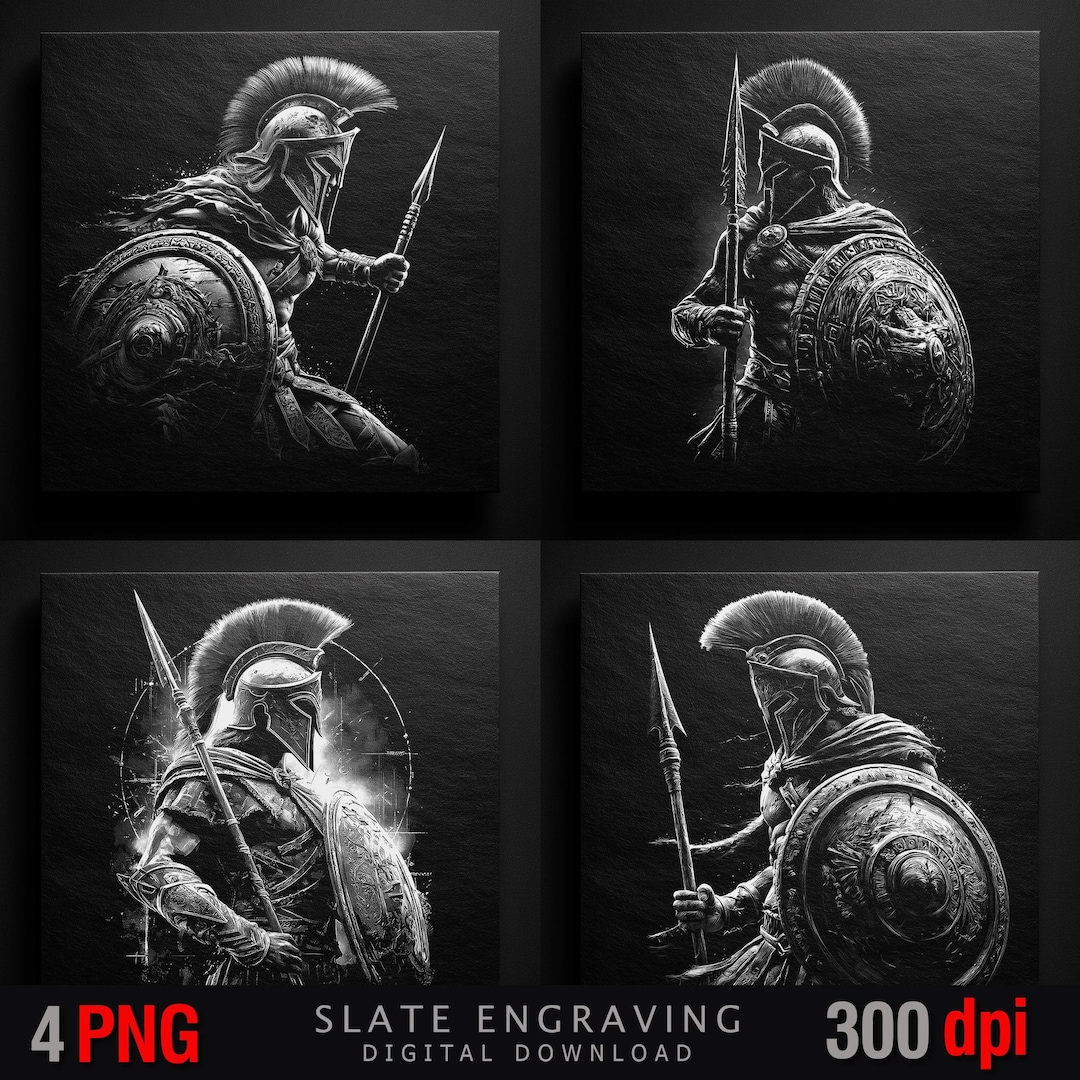 Spartan Warrior Slate Engraving Art: Helmet, Shield PNG (digital Download) - Etsy