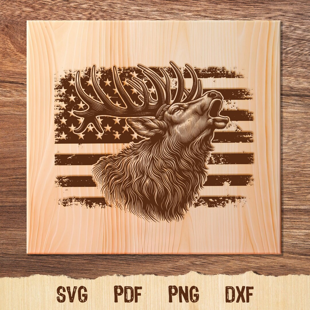 Elk Head Illustration Vector, Elk Bugling, Detailed Elk Head American ...