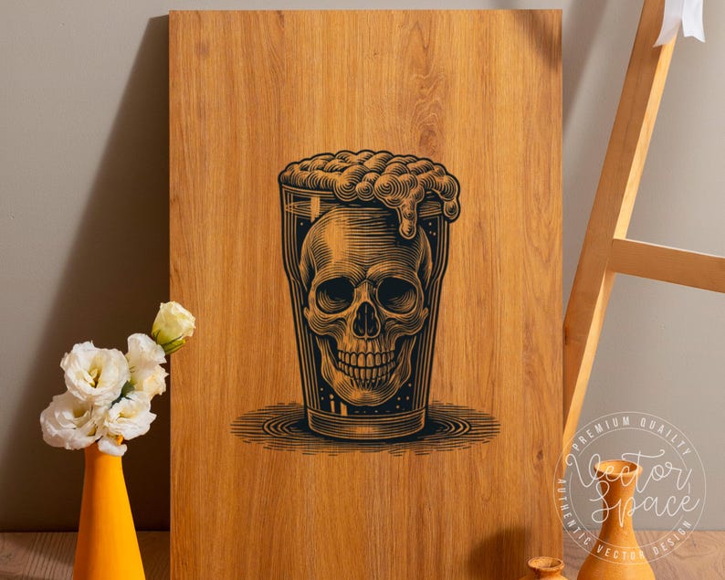 Skull Beer Illustration Vector, Skull Head SVG, Beer Mug, Alcoholic ...