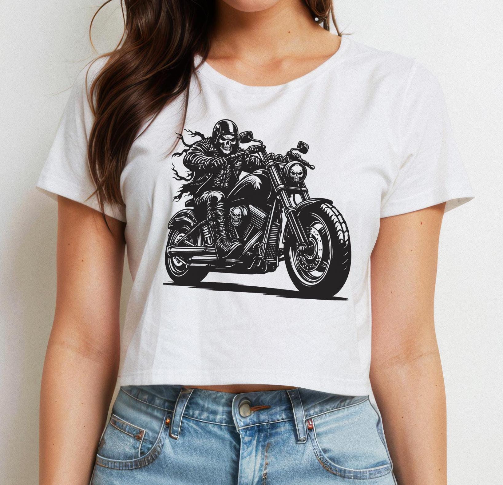 Skeleton Rider SVG, Skull Biker, Skeleton Riding Motorcycle, Dark Skull ...