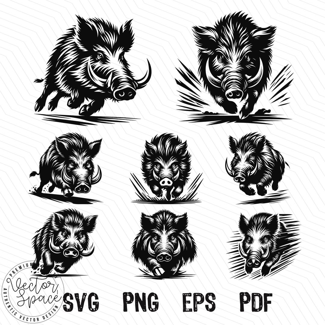 Wild Boar Bundle SVG, Boar Svg, Hog Wild Boar Hunting, Wildlife Wild ...