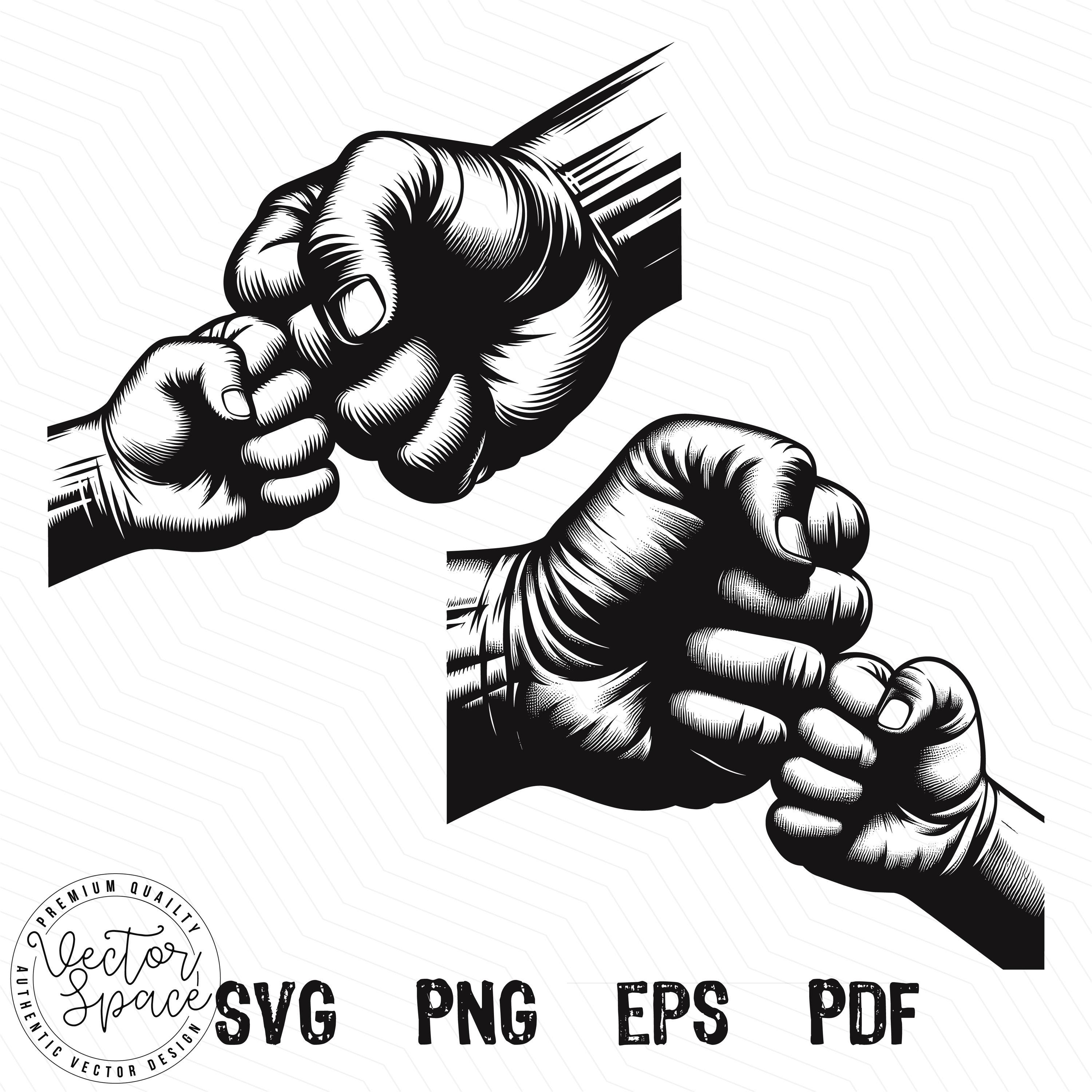 Fist Bump SVG, Father and Son Fist Bump, Dad and Baby, Fist Bump Family ...