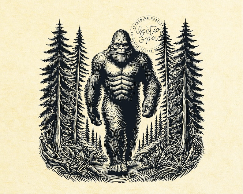 Bigfoot SVG | Sasquatch Forest Clipart | Mythical Creature Vector ...