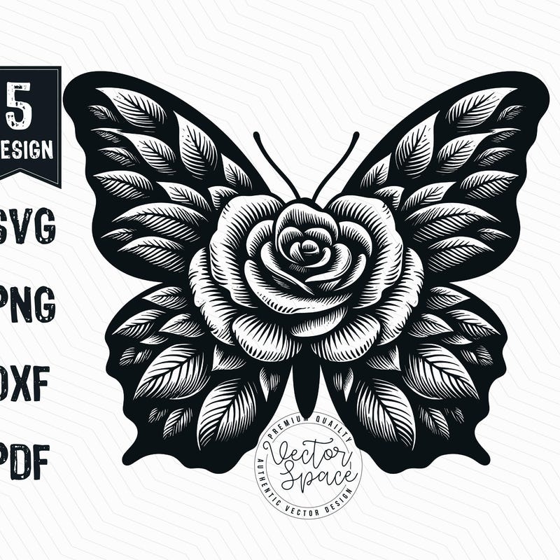 Butterfly Roses Vector - Etsy