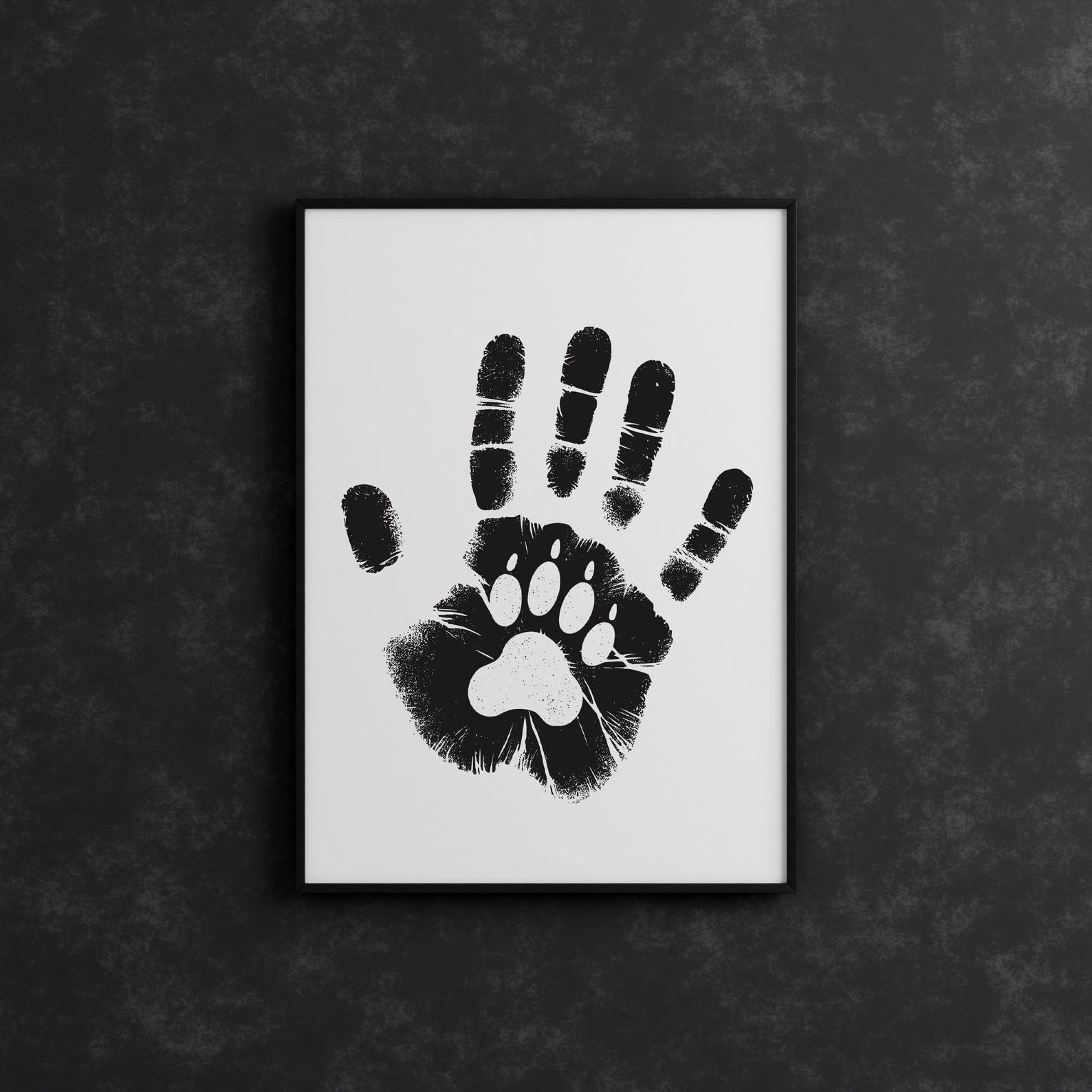 Hand Paw Print SVG, Human Hand and Paw Marks Print, Dog Paw, Cat Paw ...