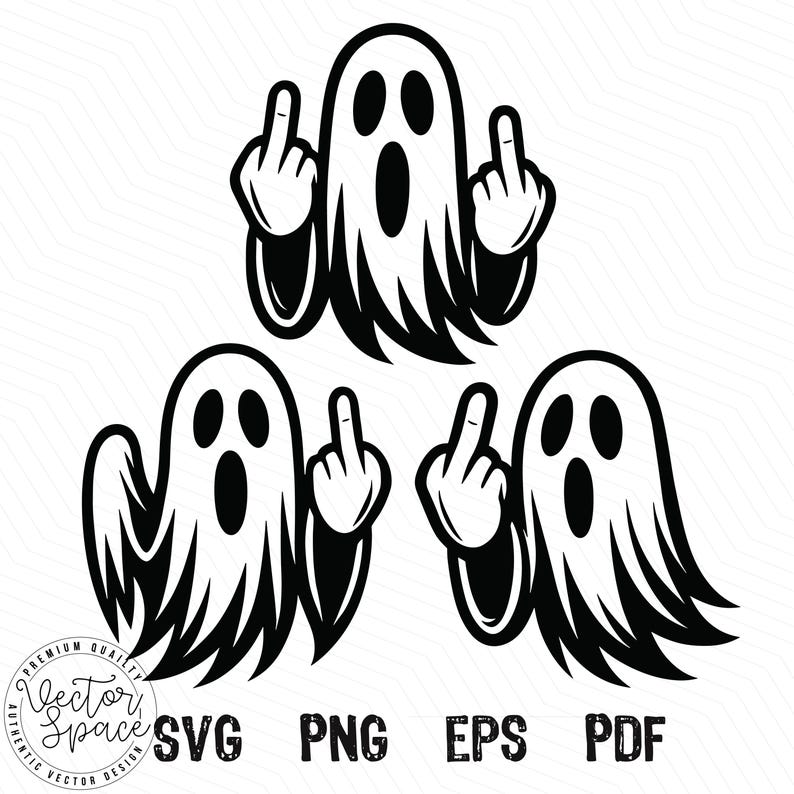 Ghost Middle Finger SVG, Halloween Ghost, Funny Ghost, Ghost Bundle ...