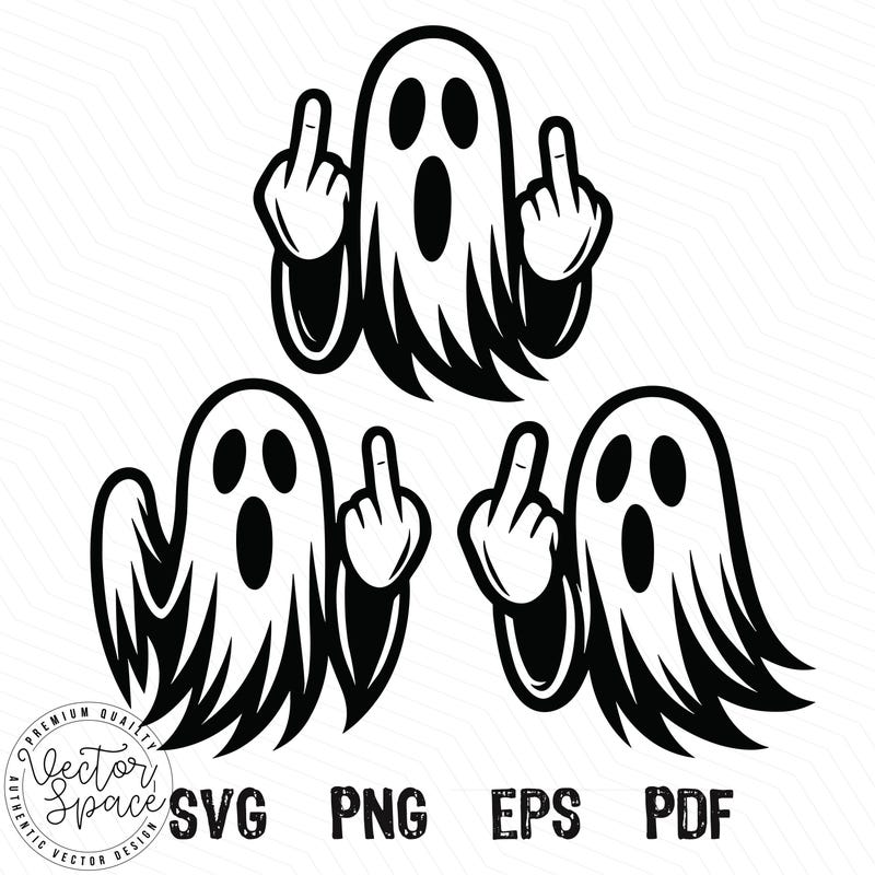 Ghost Middle Finger - Etsy