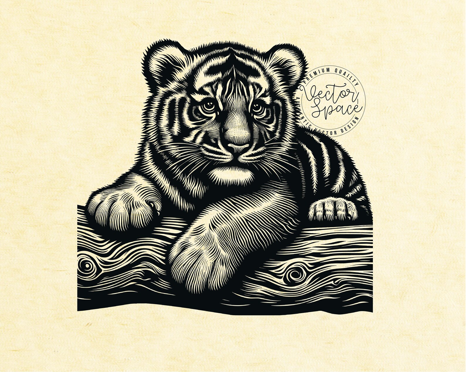 Tiger Cub Illustration Vector, Baby Tiger SVG, Cute Adorable Peeking ...