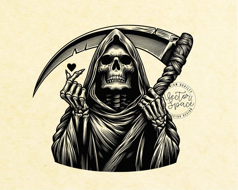 Grim Reaper Finger Heart SVG, Grim Reaper, Finger Heart Symbol ...