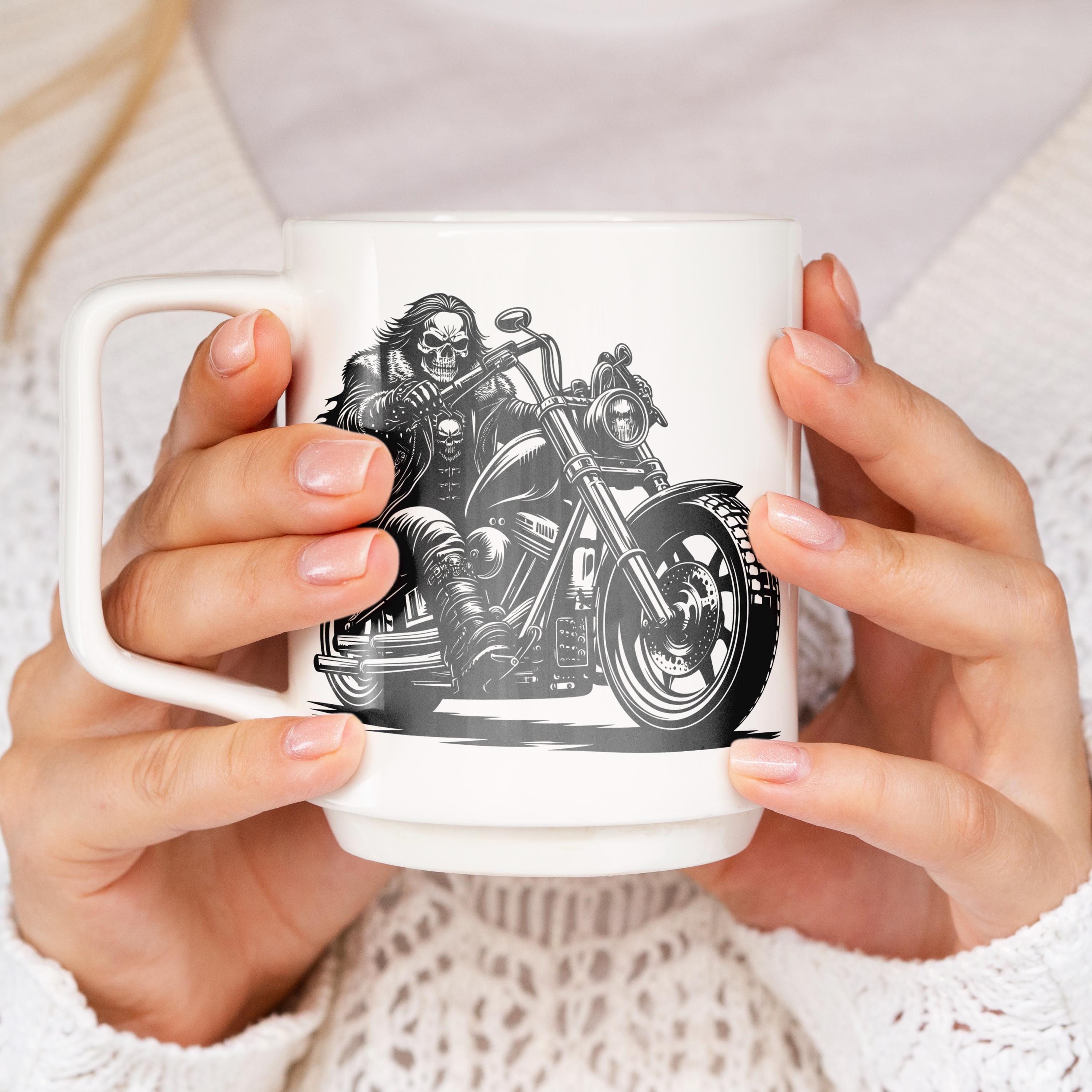 Skeleton Rider SVG, Skull Biker, Skeleton Riding Motorcycle, Dark Skull ...