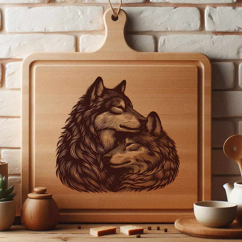 Wolf SVG, Wolf Head SVG, Nuzzling Couple Wolf, Wildlife Wolf Svg ...