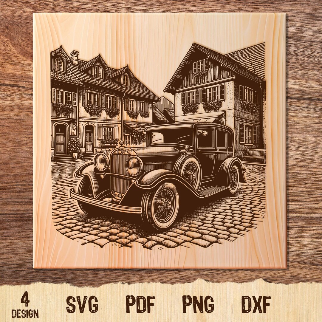 Vintage Classic Car Illustration Vector, Old Antique Car SVG, Car Svg ...