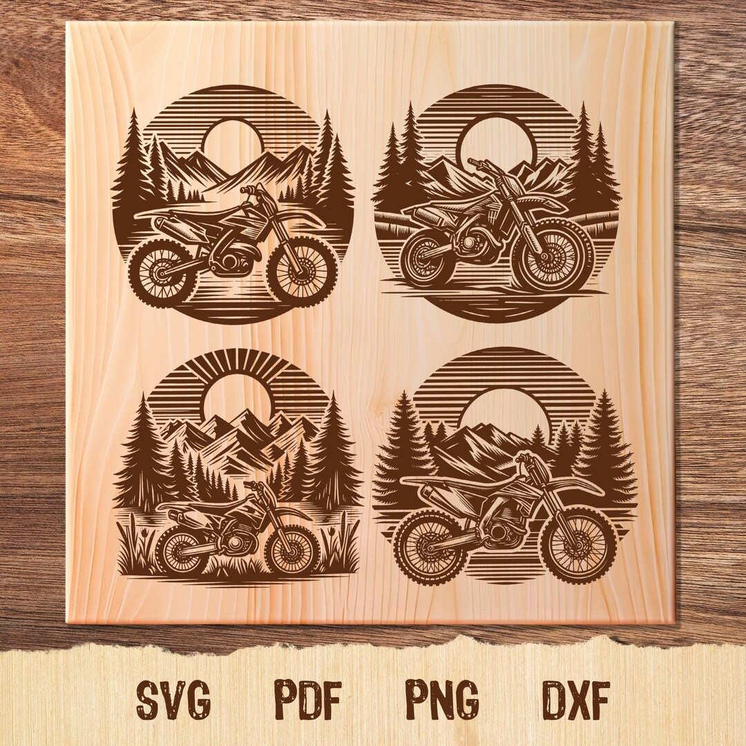 Dirt Bike Illustration Vector, Motocross Mountain, Motorcycle SVG, Dirt ...