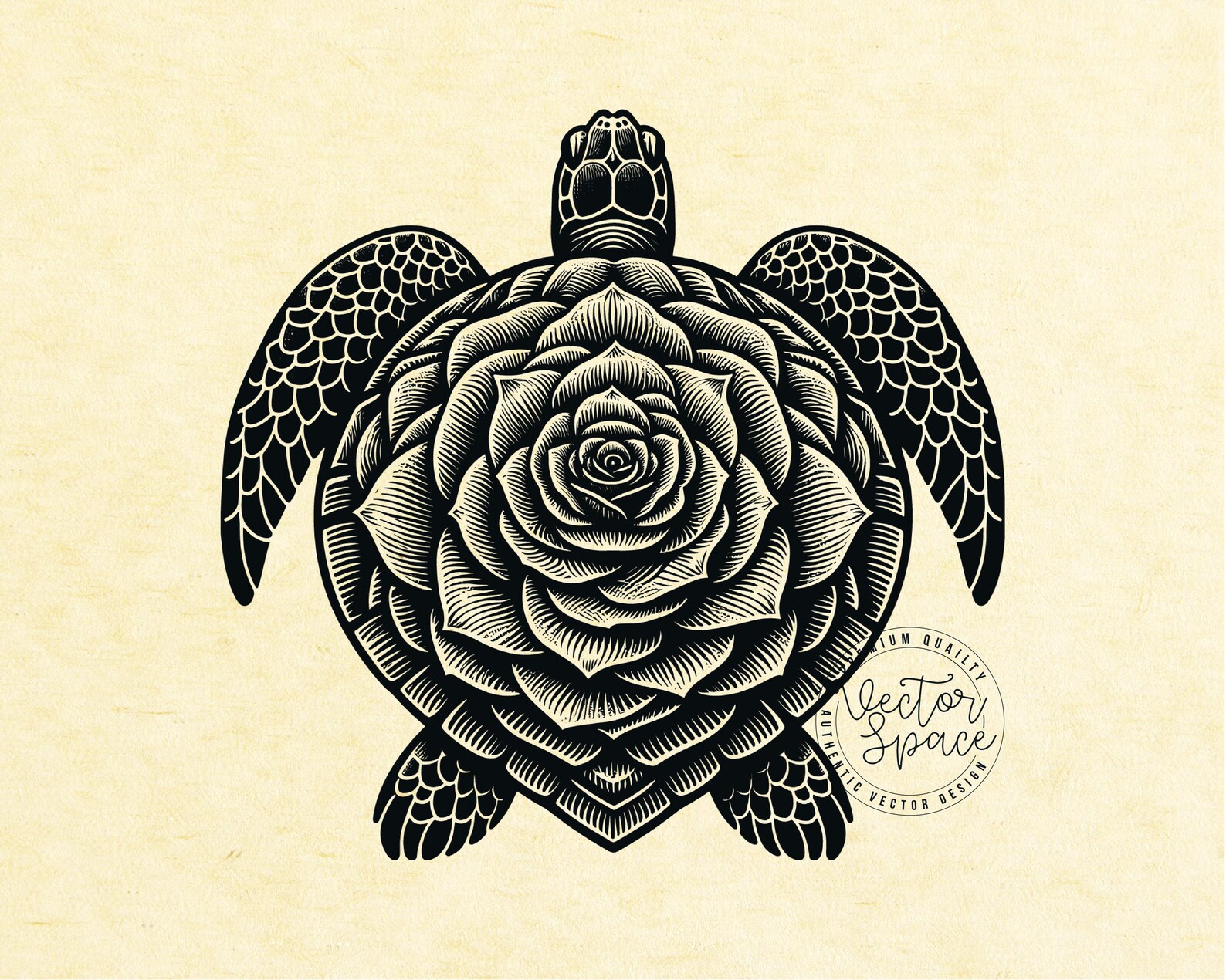 Turtle Roses Vector Illustration, Floral Turtle SVG, Turtle Flower Rose ...