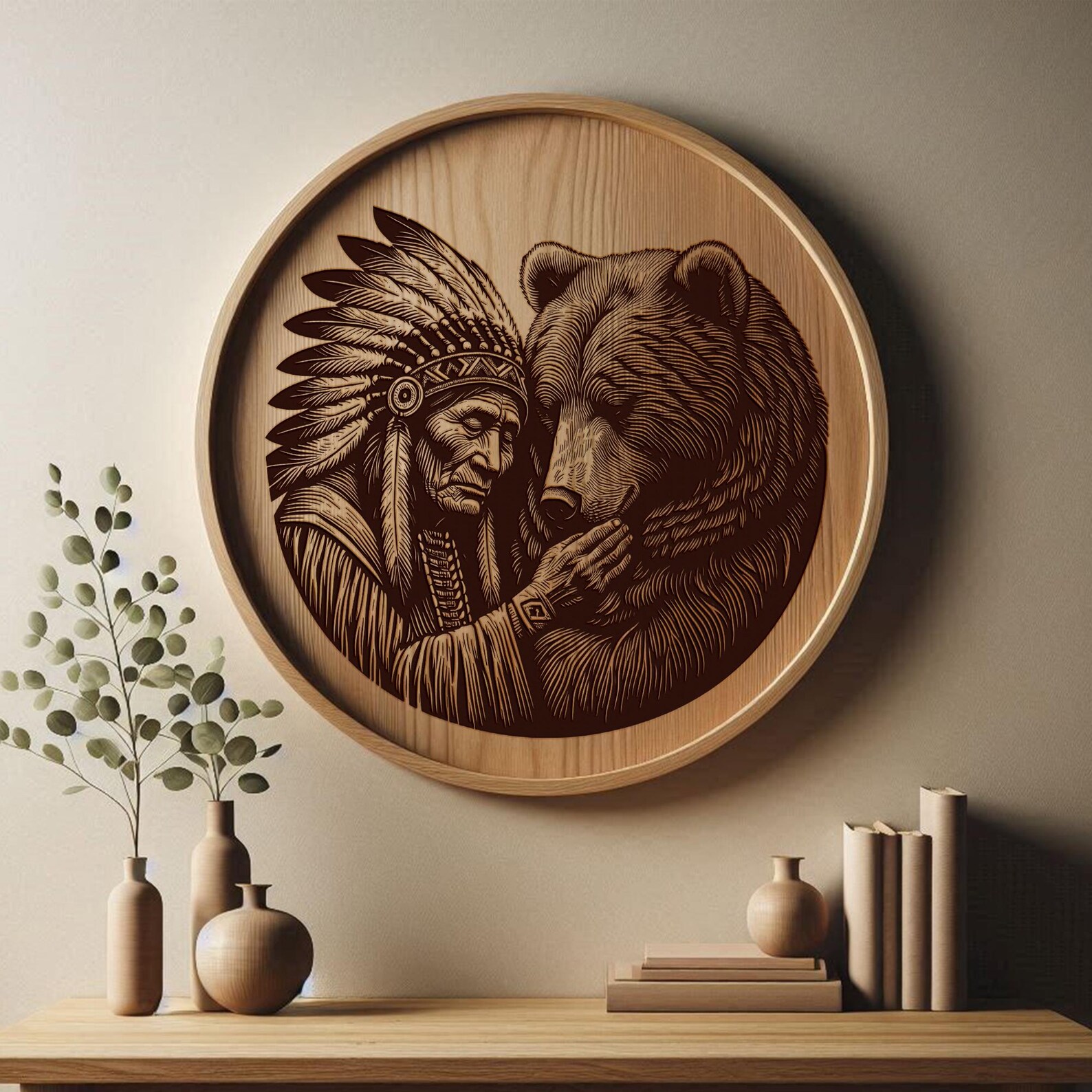 Native American and Bear SVG, Native American SVG, Bear Head Svg ...
