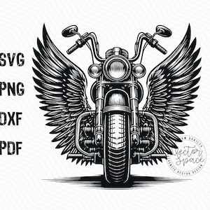 Motorcycle Wings Illustration Vector, Winged Biked, Old Motorcycle ...