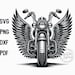 Motorcycle Wings Illustration Vector, Winged Biked, Old Motorcycle ...