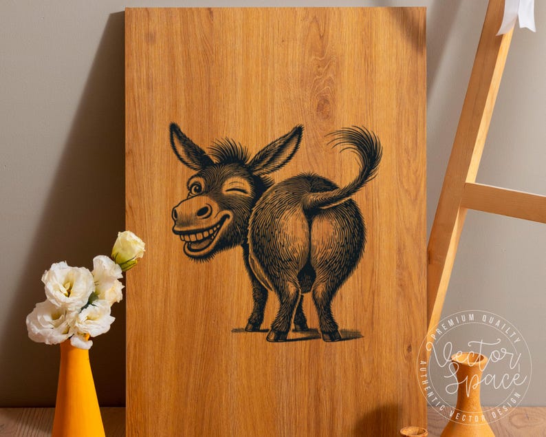 Donkey Illustration Vector, Funny Donkey SVG, Donkey Face, Donkey Head ...