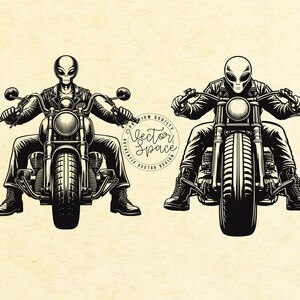 Alien Riding Motorcycle SVG, Alien Biker Svg, Alien Rider, Alien Head ...