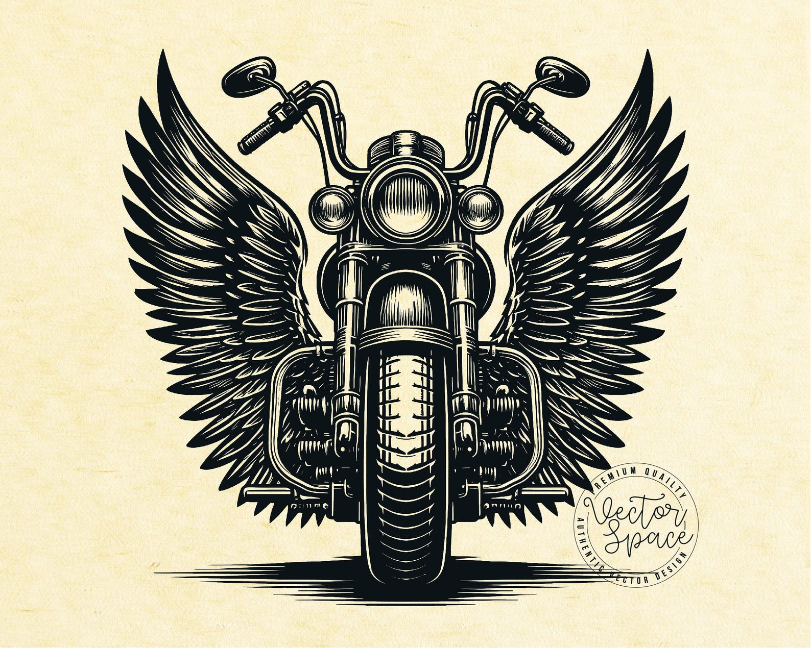 Motorcycle Wings Illustration Vector, Winged Biked, Old Motorcycle ...
