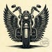 Motorcycle Wings Illustration Vector, Winged Biked, Old Motorcycle ...