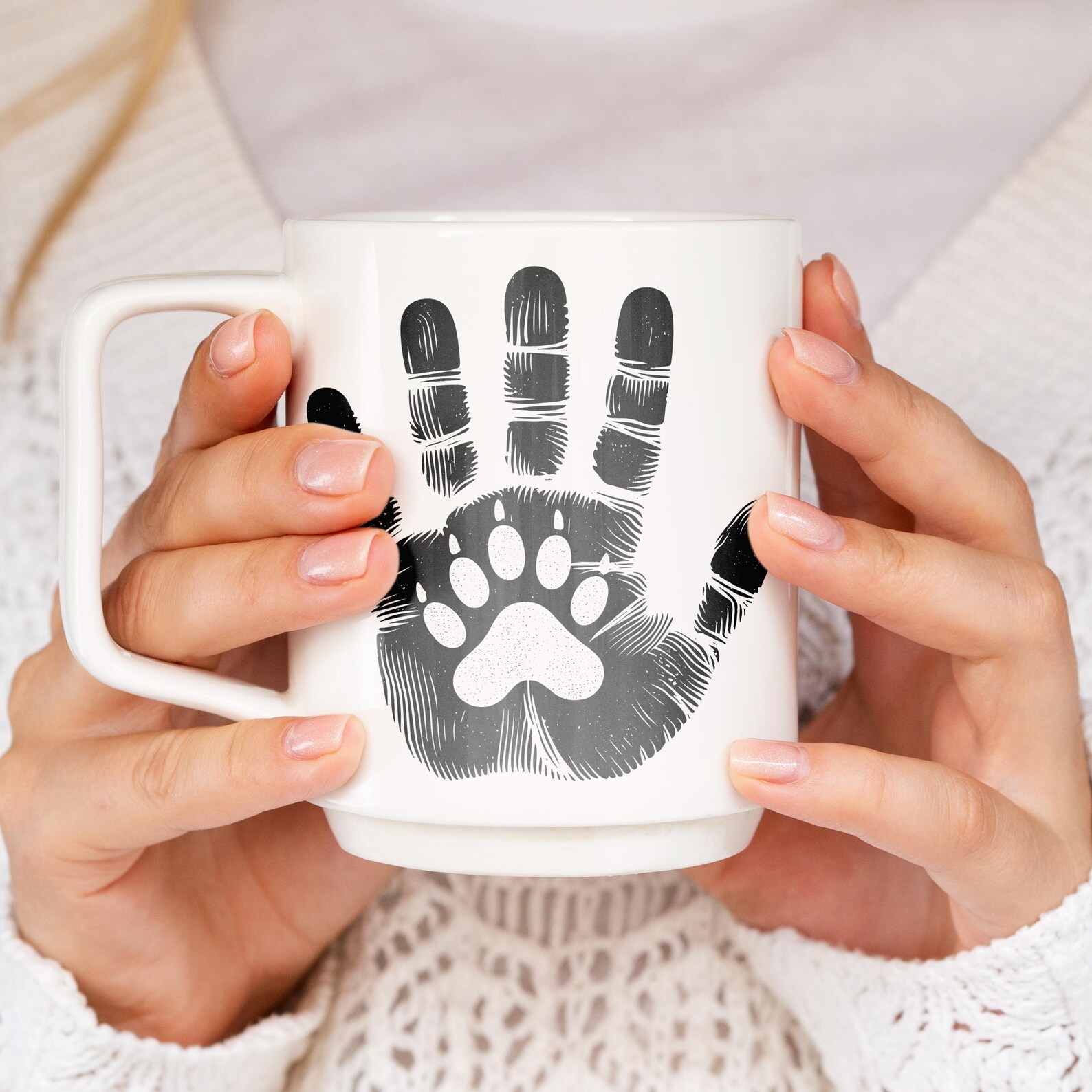 Hand Paw Print SVG, Human Hand and Paw Marks Print, Dog Paw, Cat Paw ...