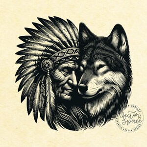 Native American and Wolf SVG, Wolf Svg, Native American SVG, Native ...