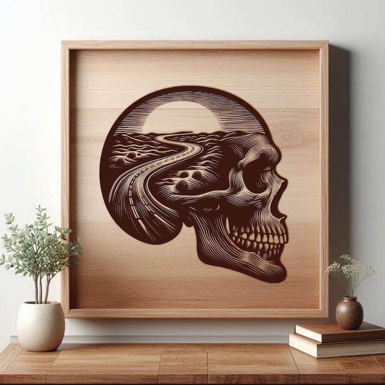 Skull Road Illustration Vector, Skull Head SVG, Biker Svg, Skull Road ...
