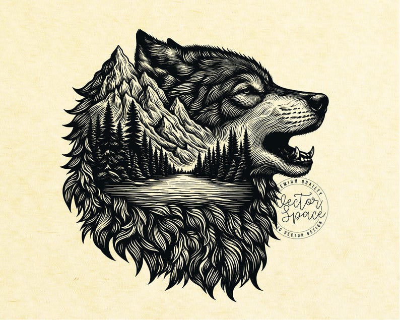 Wildlife Wolf SVG | Wild Wolf Clipart | Animal Illustration Vector ...