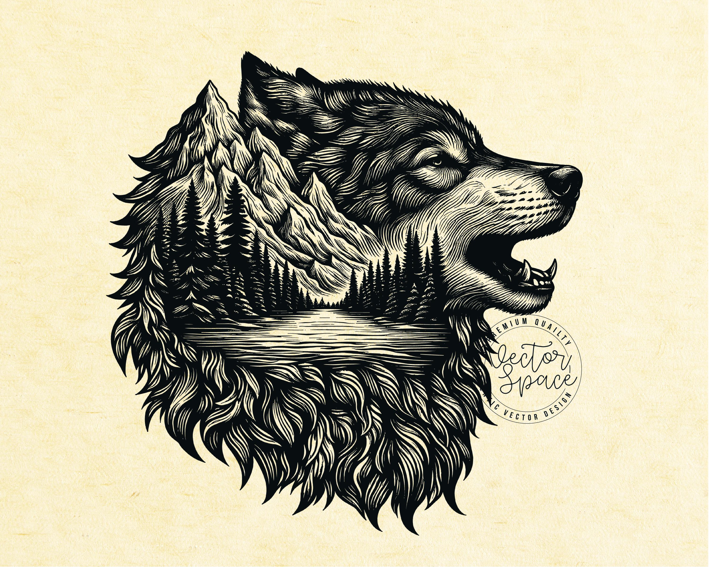 Wildlife Wolf SVG | Wild Wolf Clipart | Animal Illustration Vector ...