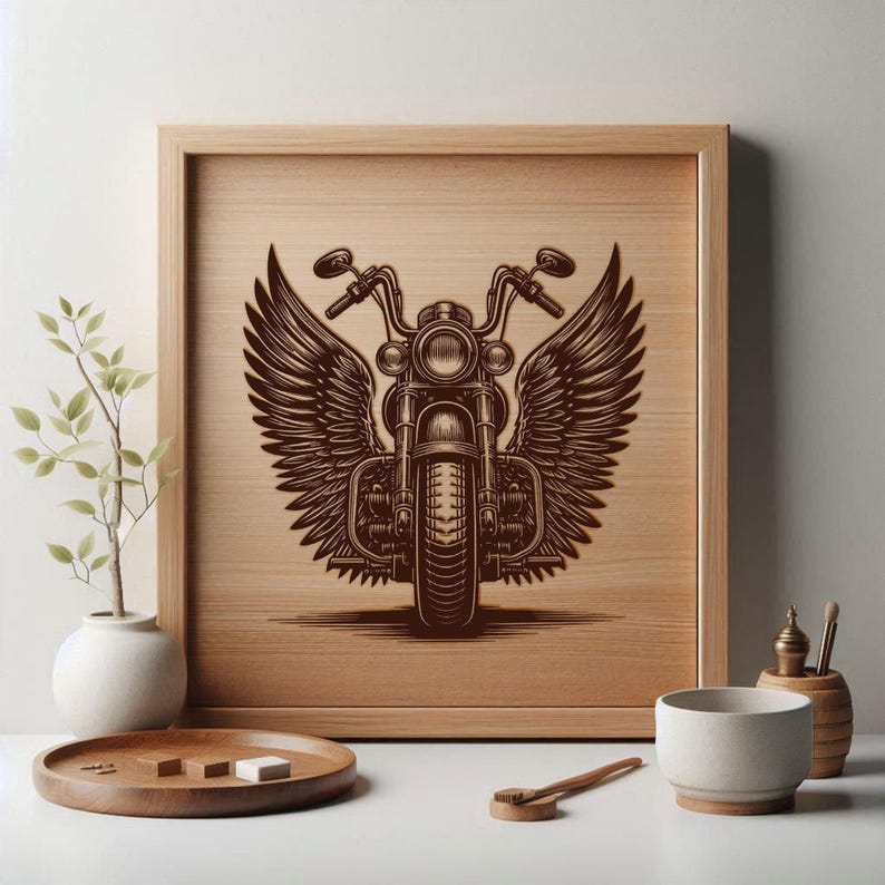 Motorcycle Wings Illustration Vector, Winged Biked, Old Motorcycle ...