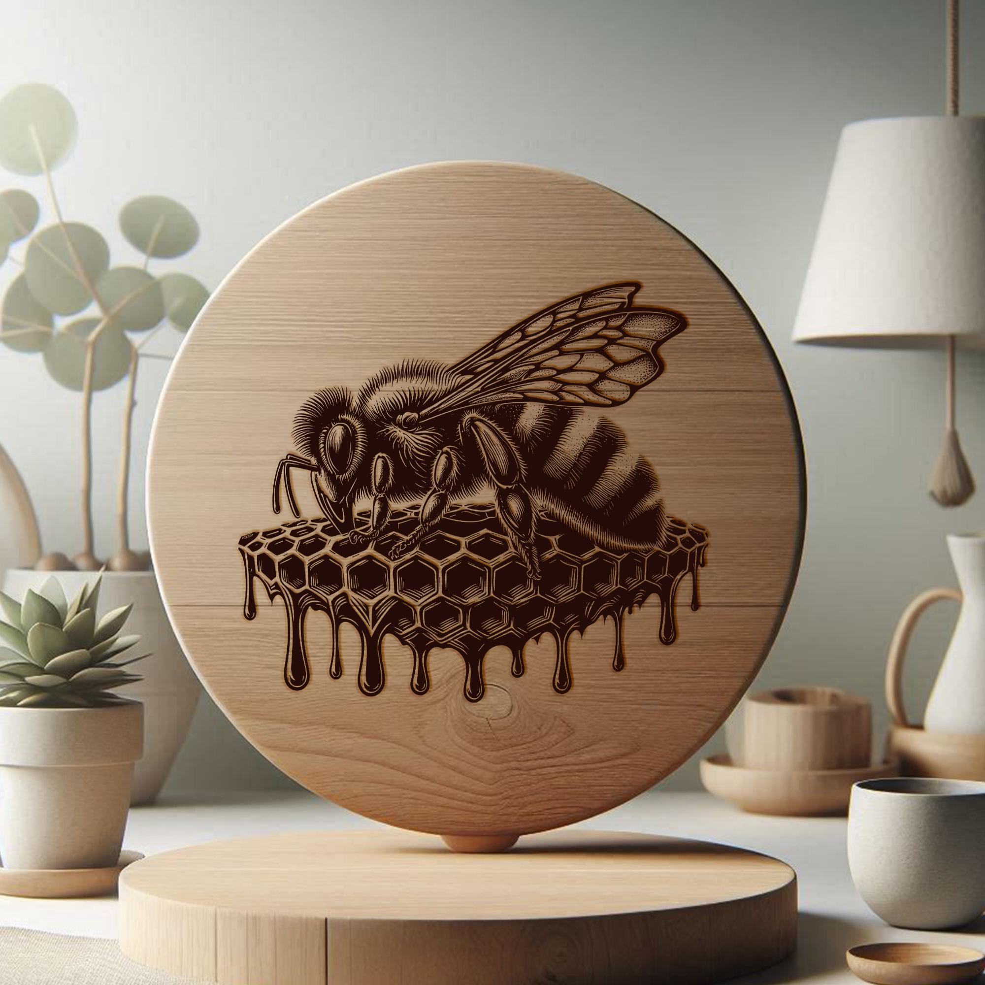 Bee Vector Illustration, Honeycomb SVG, Honey Svg, Bee Logo, Bee Hive ...