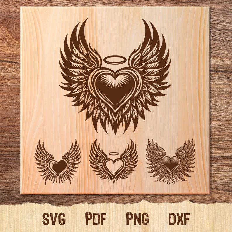 Heart Angel Illustration Vector, Heart Wings SVG, in Loving Memory ...