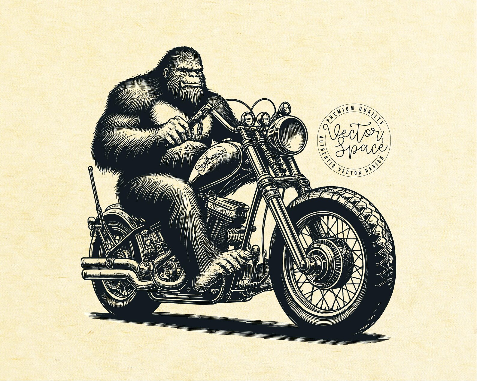 Bigfoot Riding Motorcycle Illustration Vector, Bigfoot SVG, Bigfoot ...
