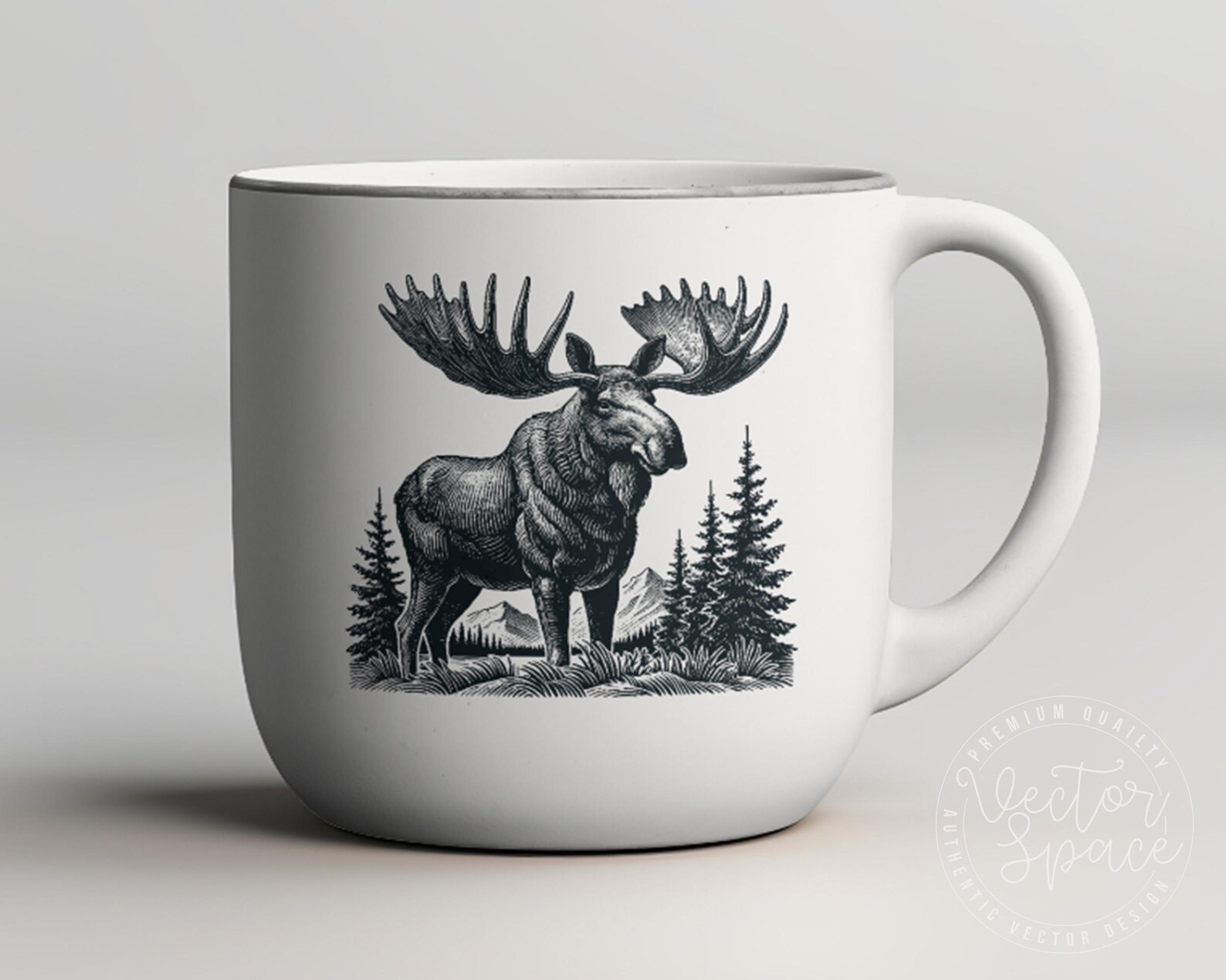 Moose Head Illustration Vector, Antlers SVG, Moose Face SVG, Moose ...