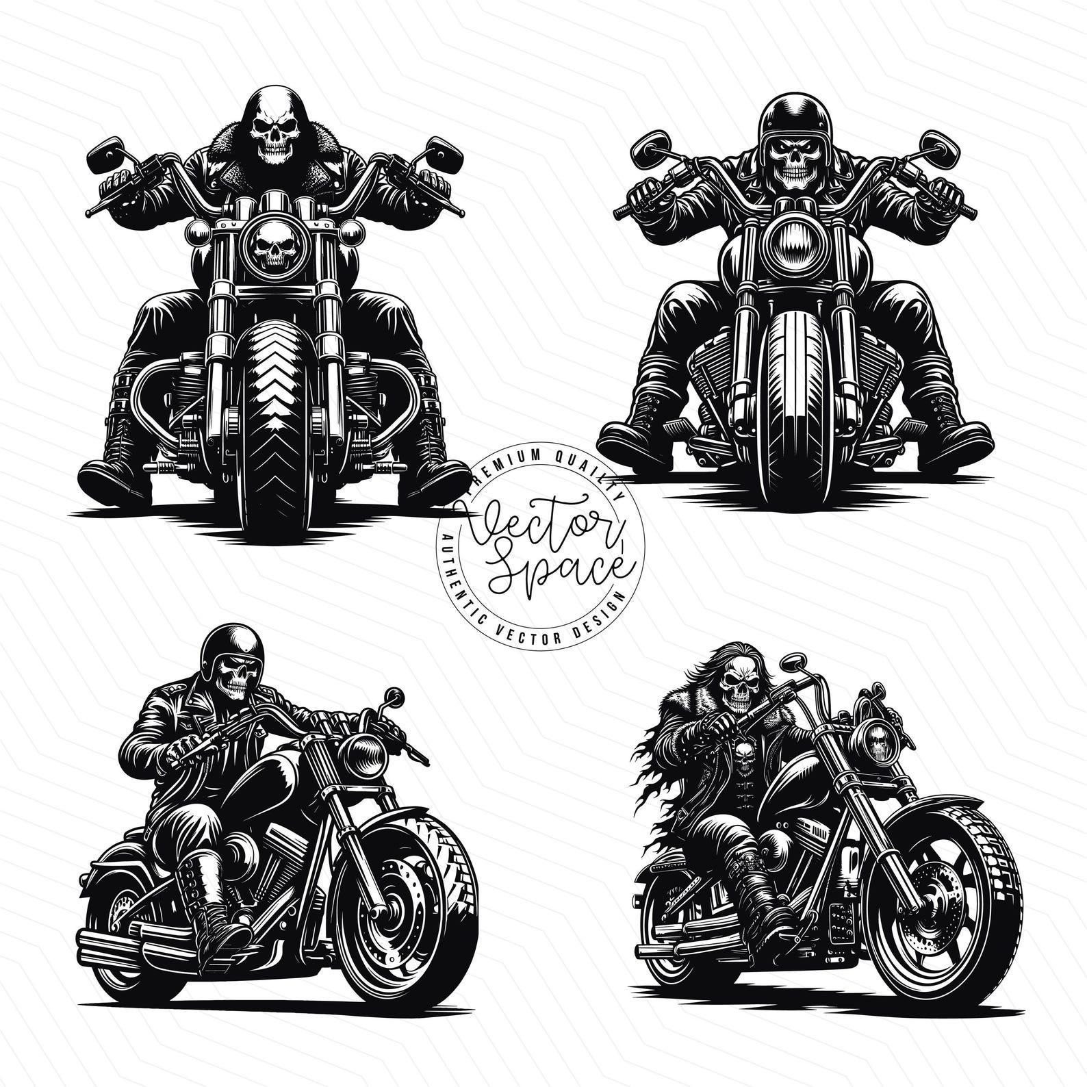 Skeleton Rider SVG, Skull Biker, Skeleton Riding Motorcycle, Dark Skull ...