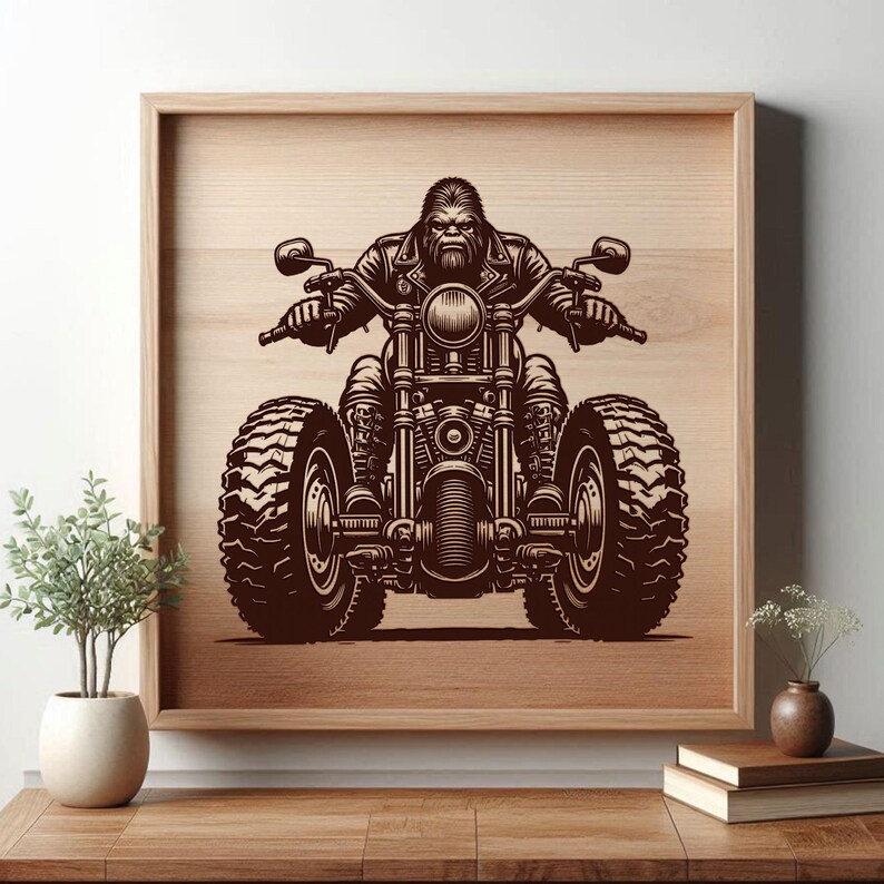 Bigfoot Biker SVG PNG | Sasquatch Motorcycle Clipart | Chopper Riding ...