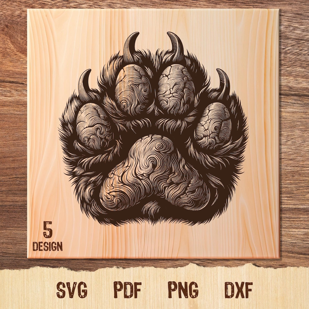 Paw Print Illustration Vector, Paw Claws, Animal Paw, Pet Paw, Bear Paw ...