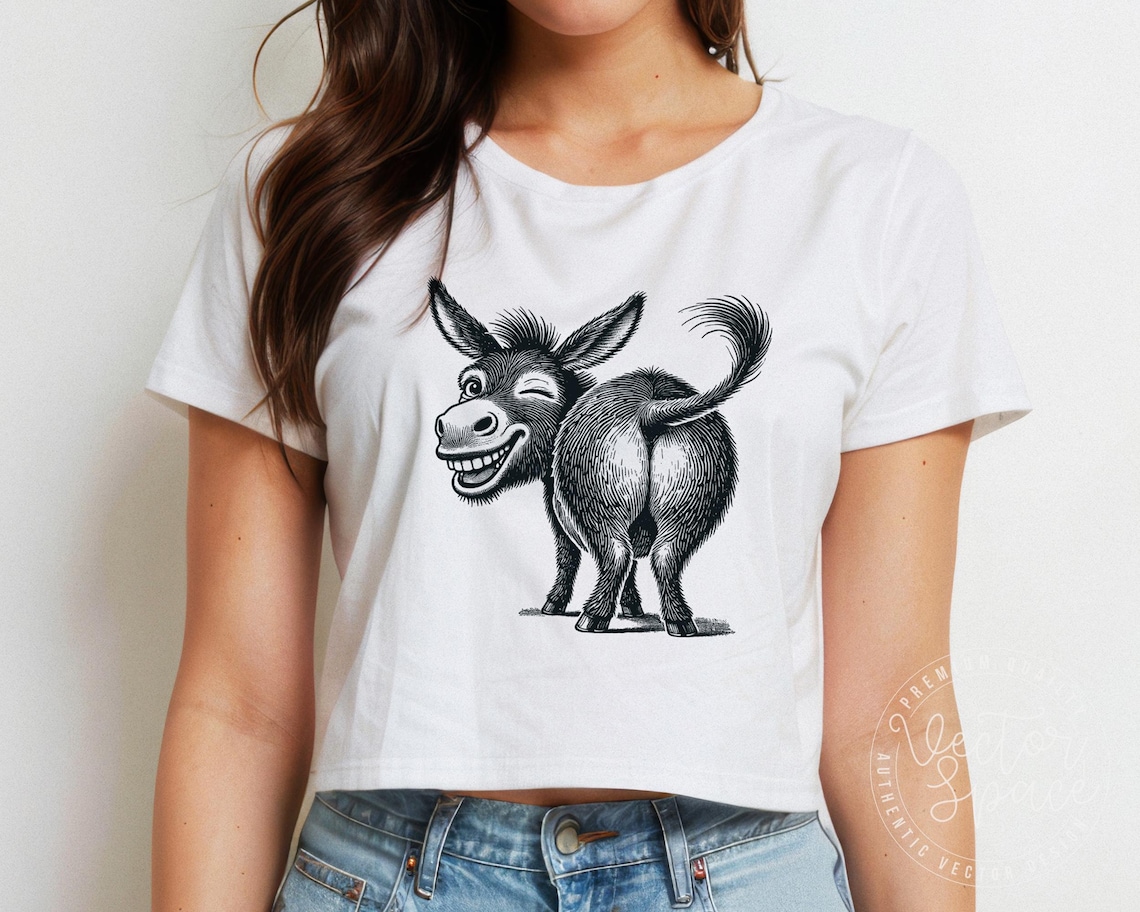 Donkey Illustration Vector, Funny Donkey SVG, Donkey Face, Donkey Head ...