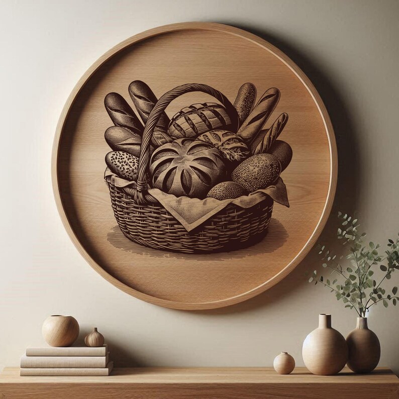 Bread Basket Illustration Vector, Fresh Bread SVG, Bakery, Loaves ...