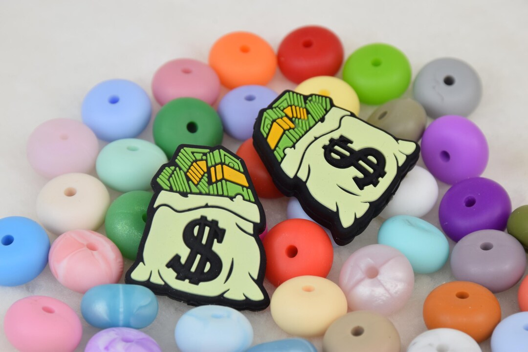 Money Bag Silicone Beads,silicone Focal Beads,charms Beads,crafting ...