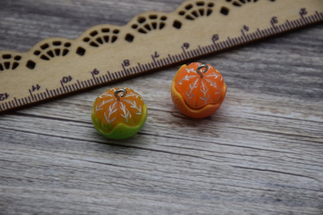 12 Resin Cabochons Orange Fruit Cabochons Charms DIY Craft Decoration ...