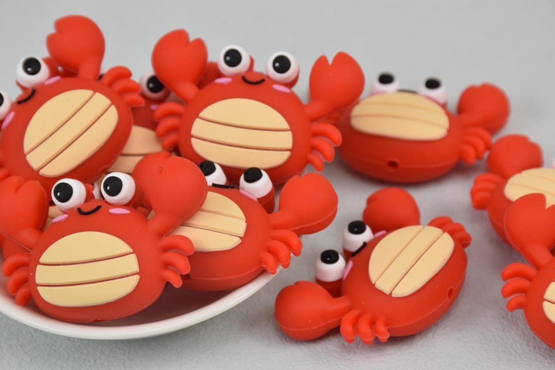 3D Crab Silicone Focus Beads,sealife Animal Gift Focal Beads,wristlet ...