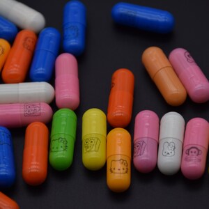 100 Kawaii Pill Capsule,wish Pill,cartoon Pattern Secrect Blank Message ...