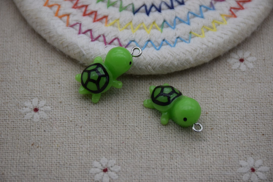 12 Tortoise Animal Resin Slime Charms Pendants Cabochons Ornaments ...